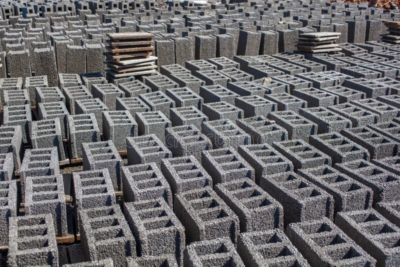 New Concrete Blocks in the Open Air Stock Photo - Image of stack ...
