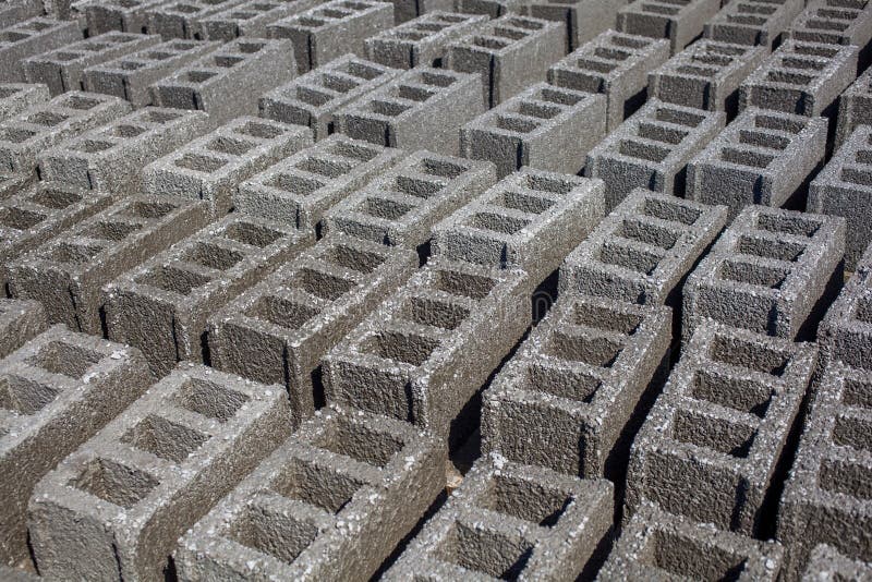 New Concrete Blocks in the Open Air Stock Image - Image of stack, site ...