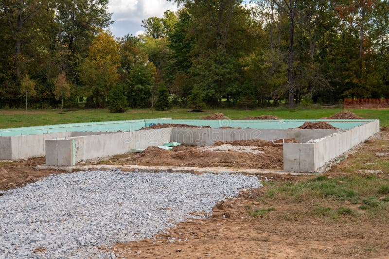 New Concrete Foundation for House Stock Photo - Image of outdoor ...