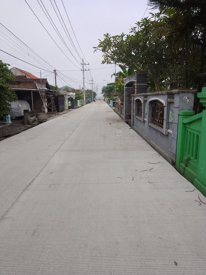 New Concrete Road on My Village Stock Image - Image of village, vehicle ...