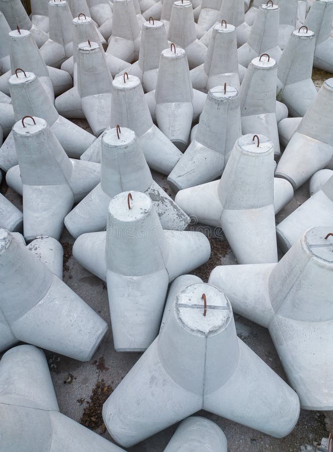 New Concrete Tetrapods in a Factory Stock Image - Image of ocean ...
