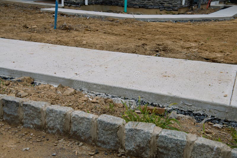 New concreted sidewalk stock photo. Image of smooth - 339717842