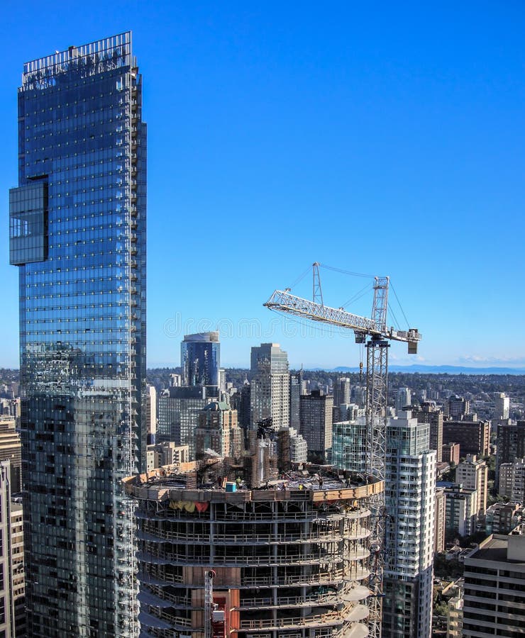 New Consnruction in Downtown Vancouver Stock Photo - Image of growth ...
