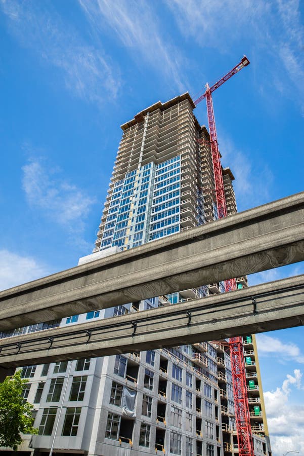 New Construction Being Built Next To the Transit Rails Stock Photo ...