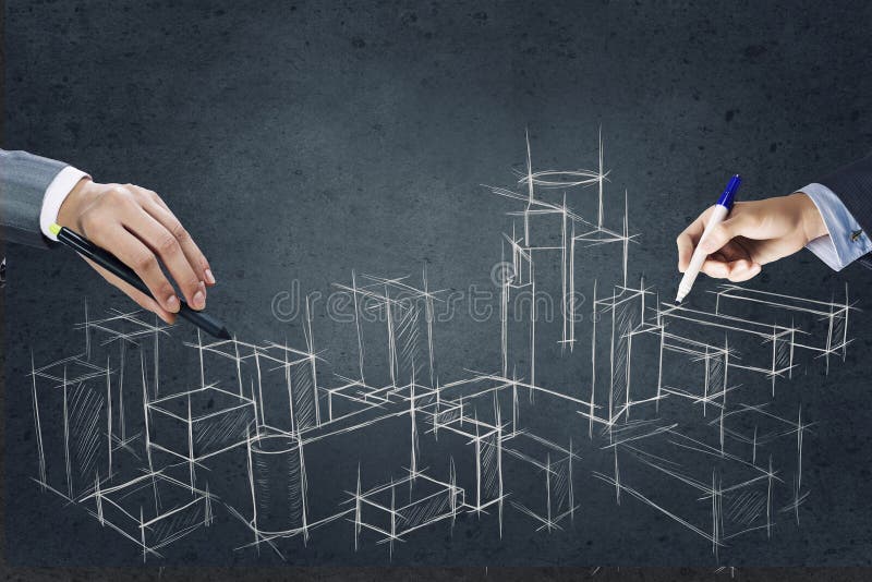 New Construction Development Project Stock Image - Image of draw ...