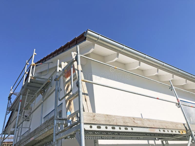 New Construction with Finished Base Plaster Stock Image - Image of ...