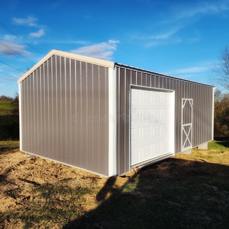 New construction gray barn stock image. Image of cons - 307205339