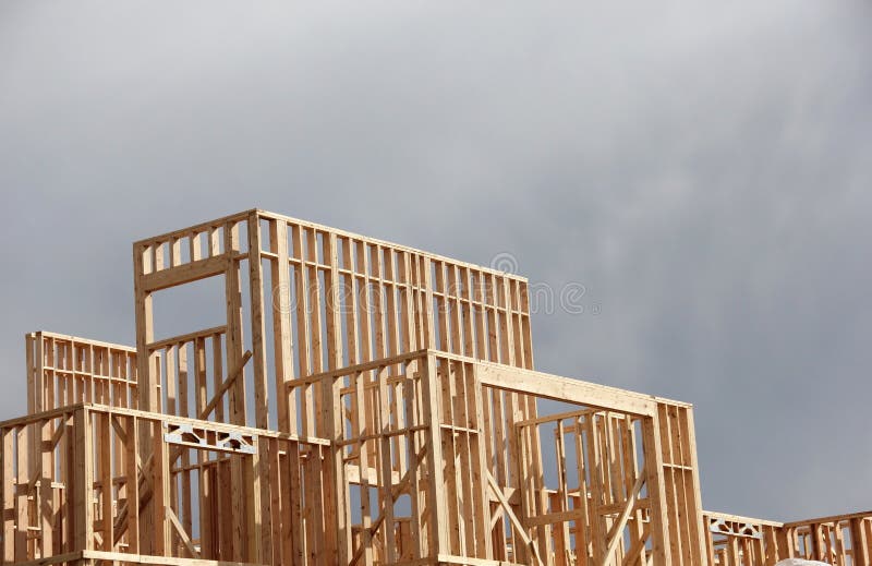 New Construction Open Frame Building Background Stock Photo - Image of ...