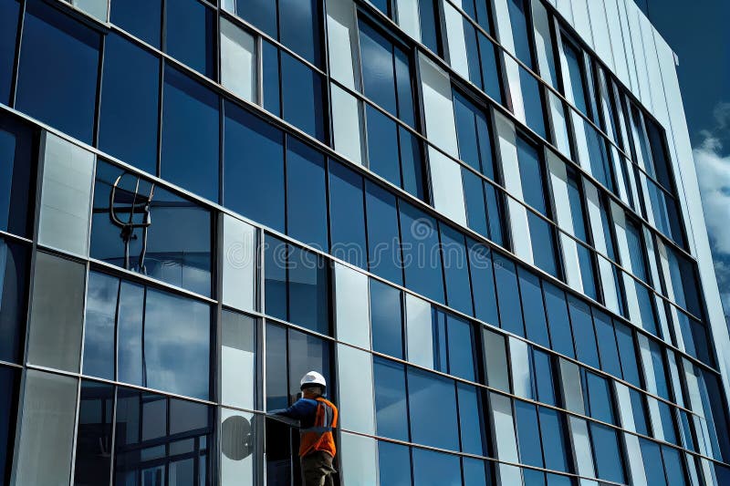 New Construction Project, Showing Plastic Windows Being Installed in ...