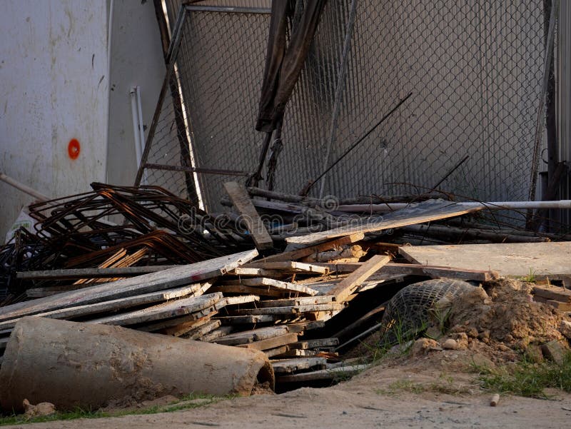 New Construction Site with Mechanical Equipment for Building ...