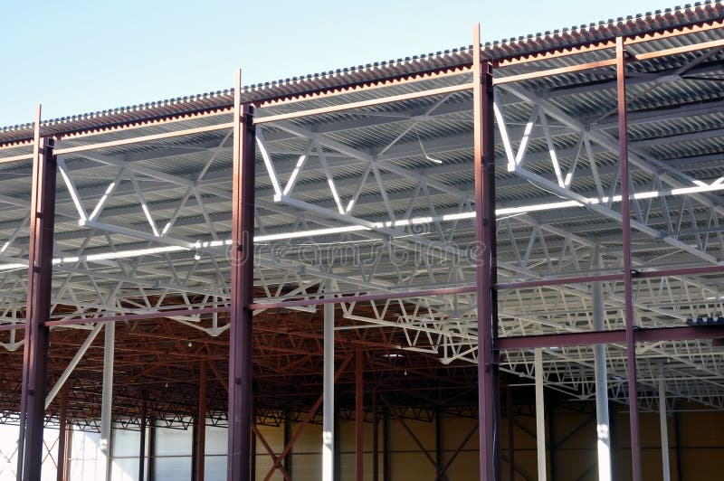 New Construction Warehouse Warehouse Logistics. Installation of Metal ...