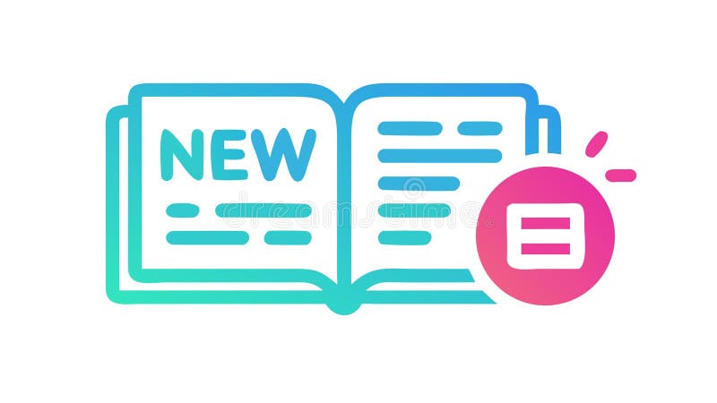 New Content Book Icon - Latest Information and Updates, Vector Design ...
