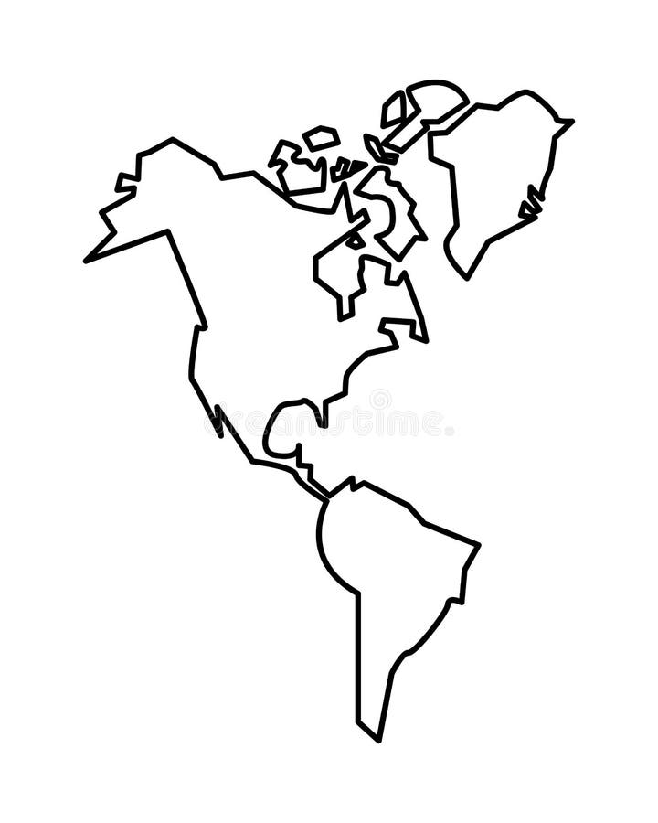 American Continent Map Isolated Icon Stock Vector - Illustration of ...