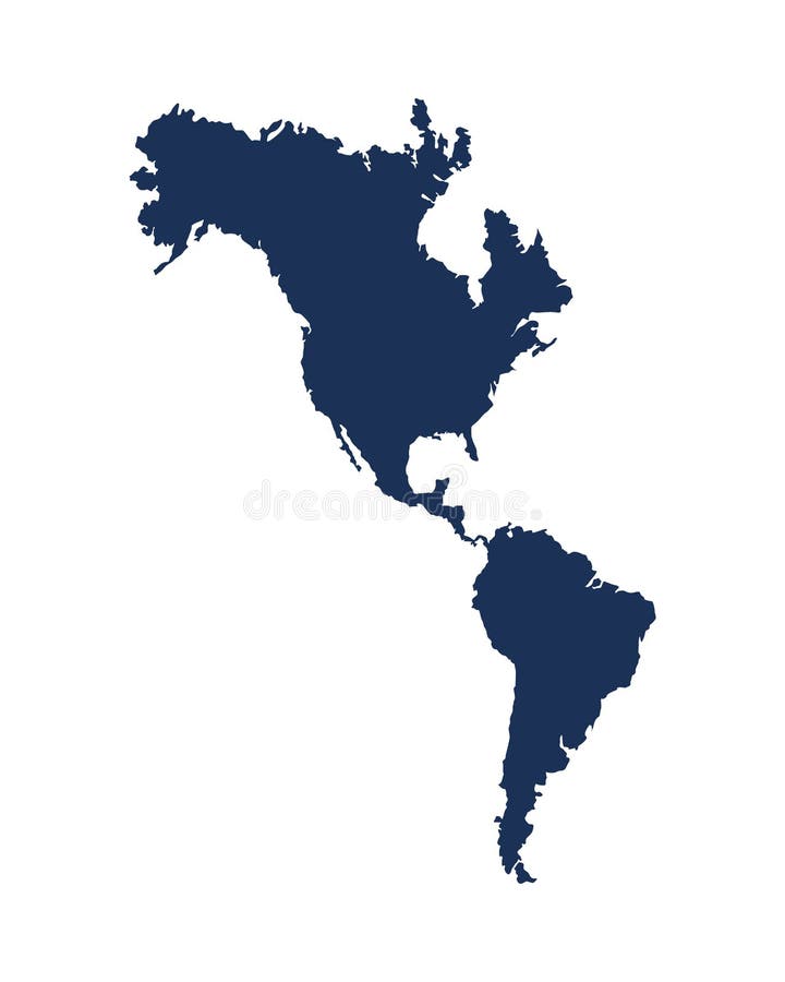 American Continent Map Isolated Icon Stock Vector - Illustration of ...