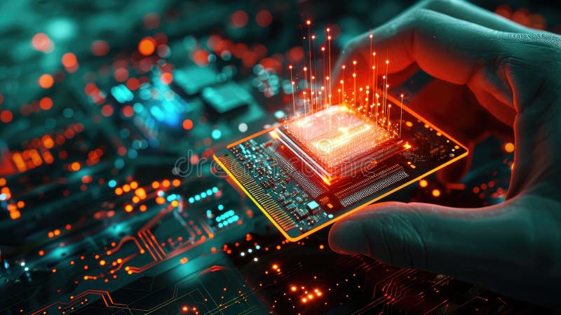 A New CPU Technology Concept with a Hand Holding a New Generation CPU ...