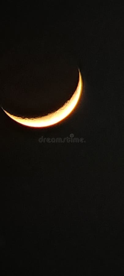 A New Crescent Moon in the Sky without Any Stars To Accompany it. Stock ...