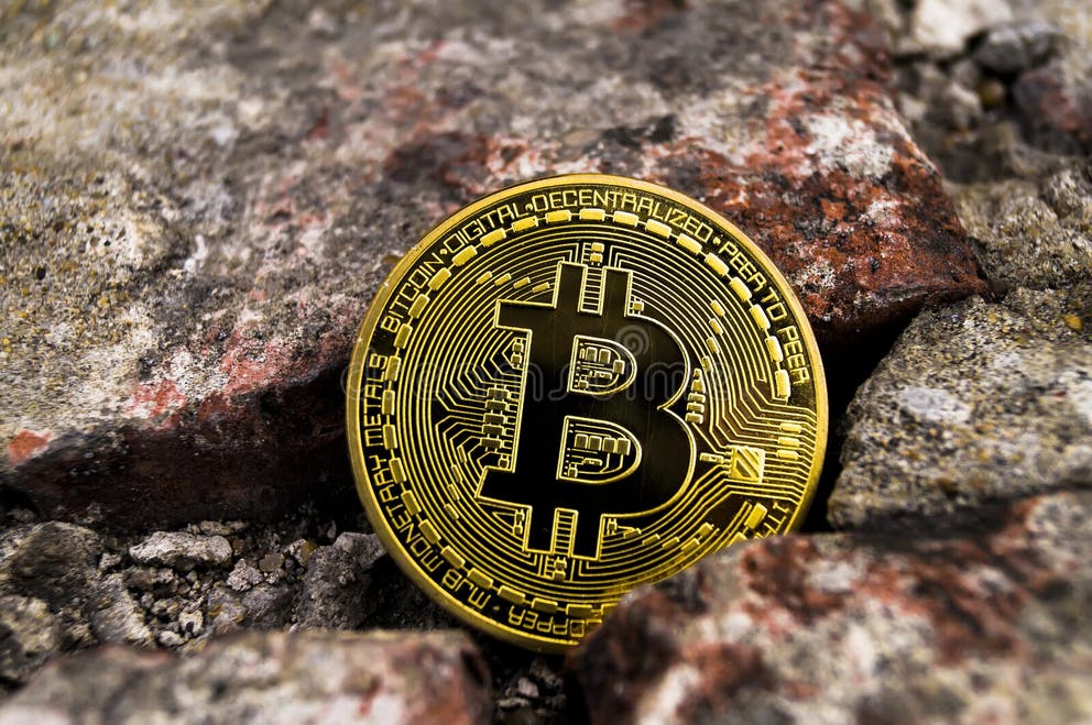 New Crypto Currency, Bitcoin and Computer Fee Finance Map Stock Photo ...