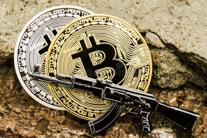 New Crypto Currency, Bitcoin and Computer Fee Finance Map Stock Image ...