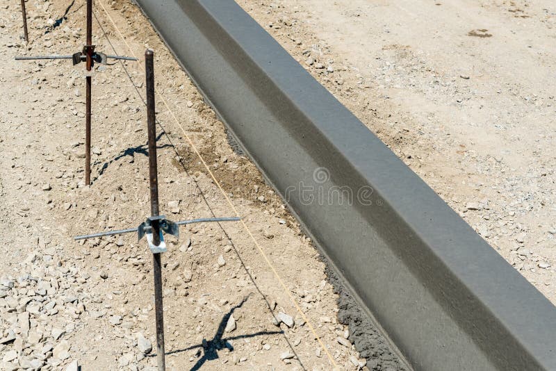 Curb Construction Project As Forms are Built Stock Image - Image of ...