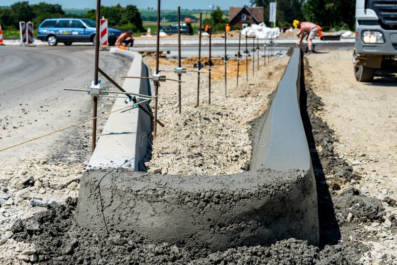 New curb construction stock photo. Image of industrial - 74116056
