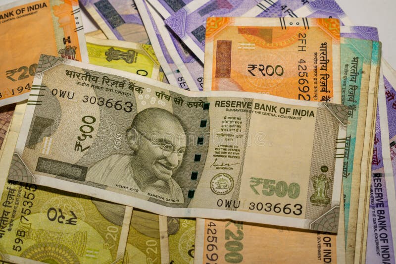 New Currency Notes of the Indian Rupee Stock Image - Image of trade ...