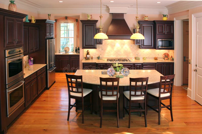 New custom kitchen stock image. Image of indoor, luxurious - 6766411