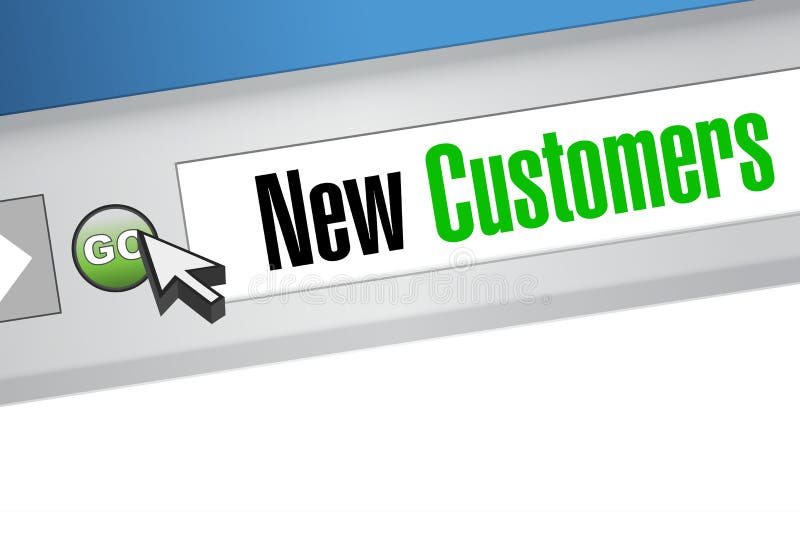New Customer Browser Sign Concept Stock Illustration - Illustration of ...