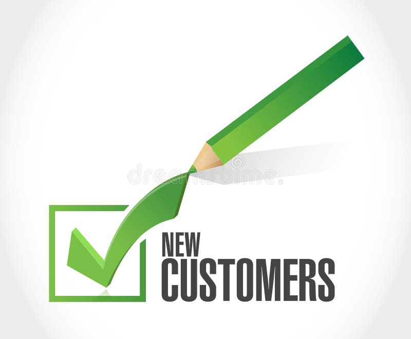 New Customer Check Mark Sign Concept Stock Image - Image of symbol ...