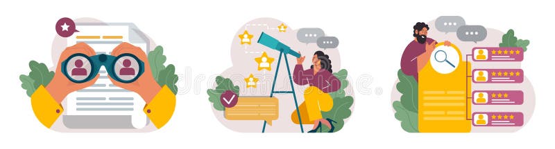 New Customers Search. Character Looking through Binoculars. Business ...