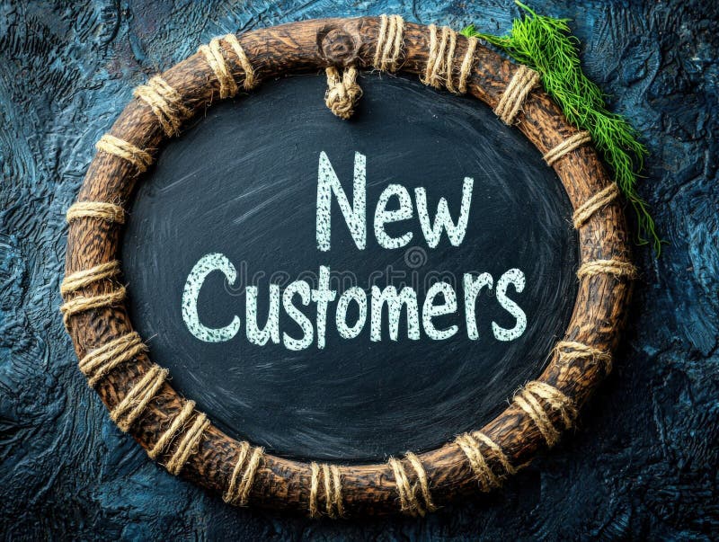 New Customers Text Written on the Blackboard Stock Photo - Image of ...
