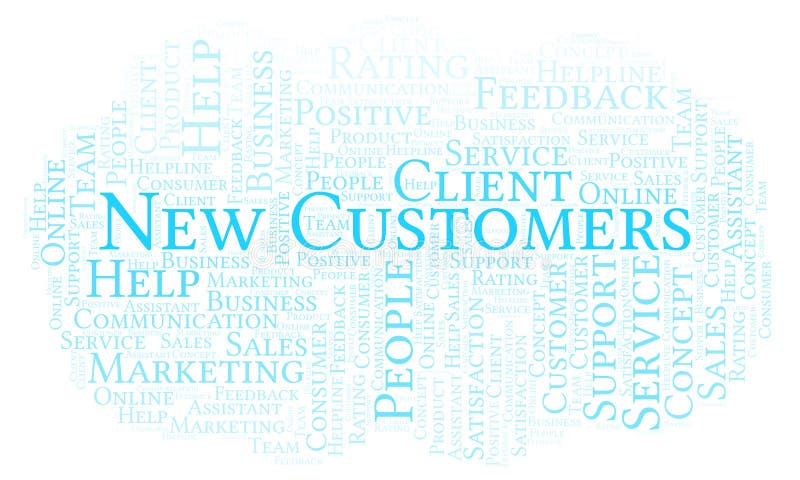 New Customers word cloud. stock illustration. Illustration of card ...