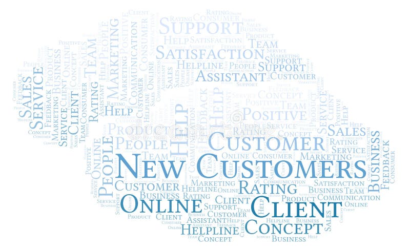 New Customers word cloud. stock illustration. Illustration of wordcloud ...