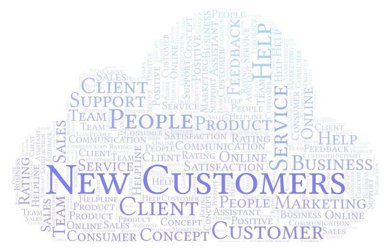 New Customers word cloud. stock illustration. Illustration of service ...