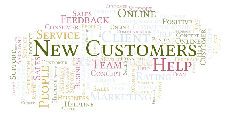 New Customers word cloud. stock illustration. Illustration of sales ...