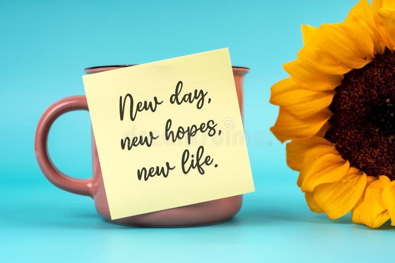 New Day New Hope New Life Text on a Sticky Note Stock Image - Image of ...