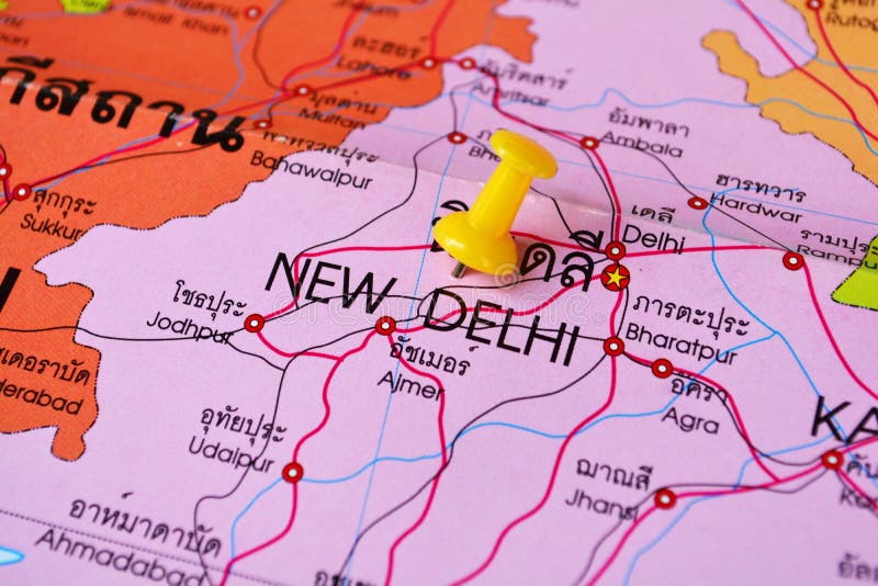 New delhi map stock image. Image of close, atlas, travel - 45852369