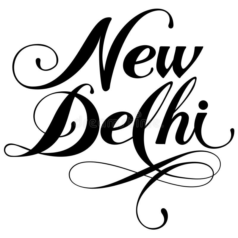 New Delhi - Custom Calligraphy Text Stock Vector - Illustration of ...
