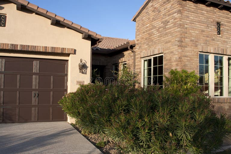 New Desert Golf Course Home Front Entrance Stock Photo - Image of ...
