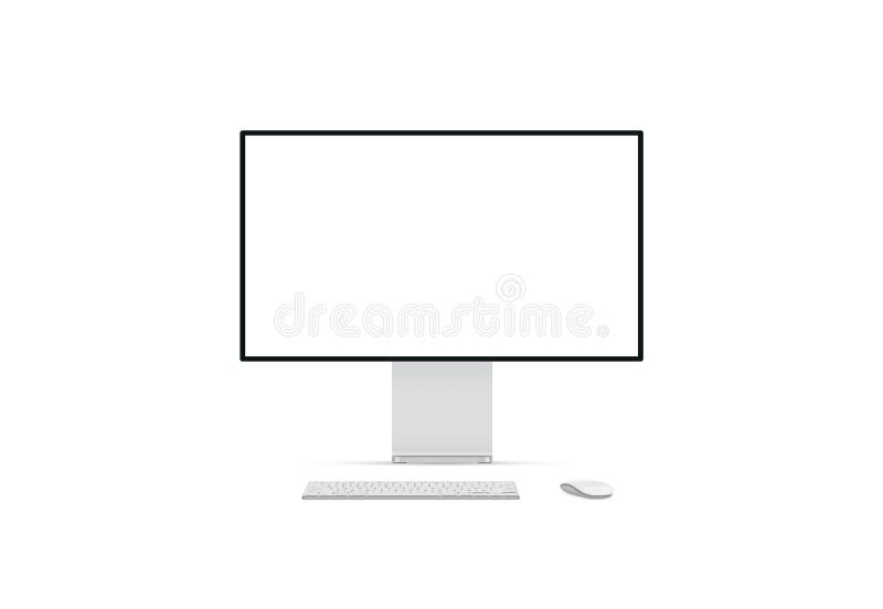 New Desktop Computer Pro Display with Keyboard and Mouse on Background ...