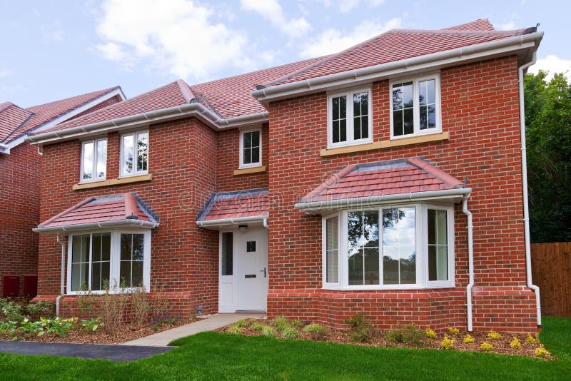 New Detached Brick Built House Stock Image - Image: 15305921