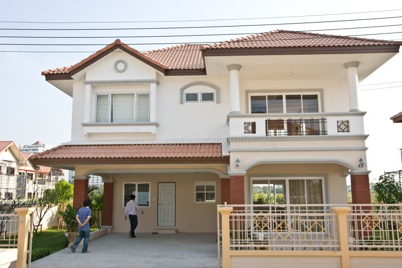 New Detached House with Garage Editorial Image - Image of modern ...