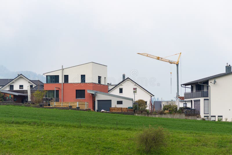 New development area stock image. Image of house, estate - 218007659