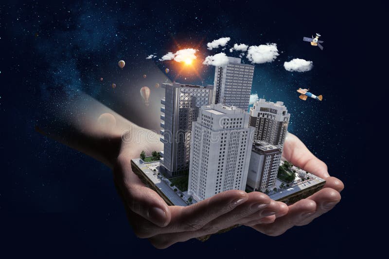 New Development Project. Mixed Media Stock Photo - Image of model ...