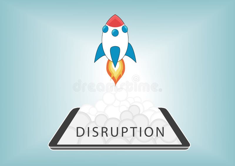 Digital Disruption Illustration. Concept of Disruptive Business Ideas ...
