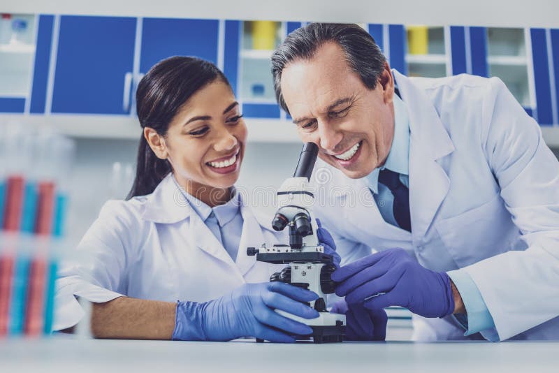 Experienced Bioengineer Feeling Involved in New Discovery Stock Photo ...