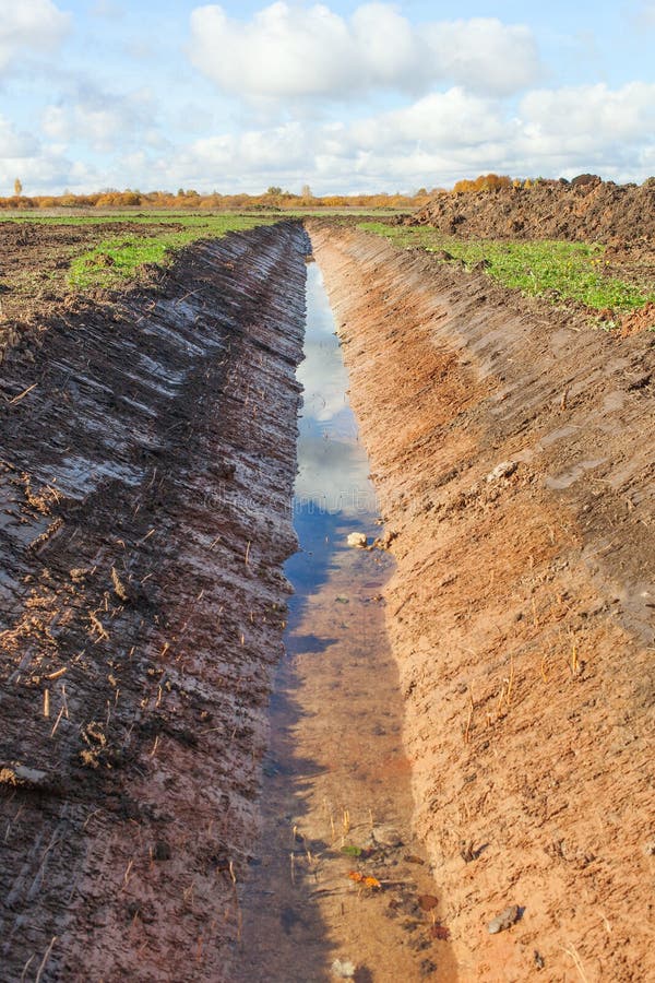 New ditch. stock photo. Image of middle, summer, outdoors - 34357370