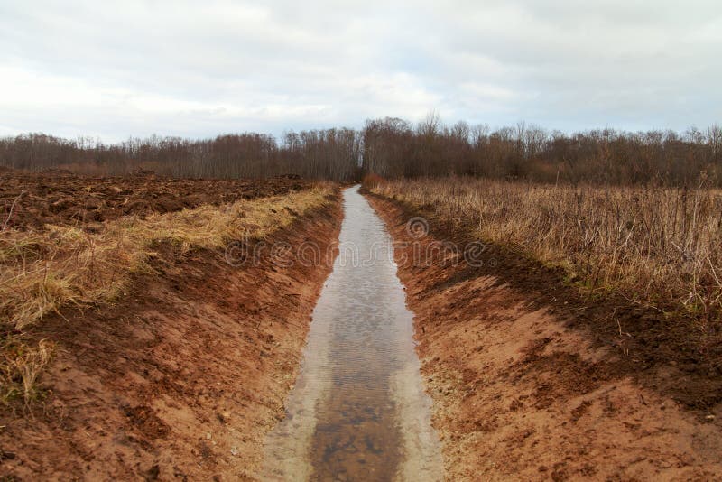 Ditch. stock image. Image of blue, plant, landscape, water - 24799549