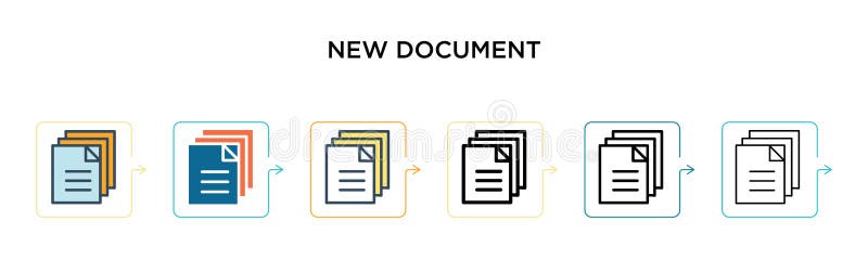 New Document Vector Icon in 6 Different Modern Styles. Black, Two ...