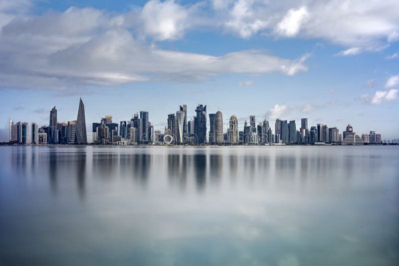 New Doha Skyline day time editorial image. Image of landmark - 341682410