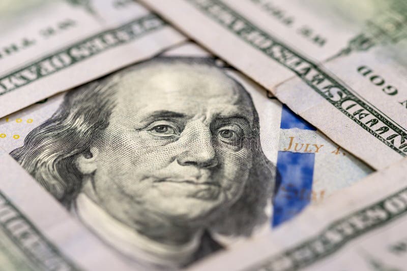 New 100 dollar banknote stock image. Image of macro, pile - 70180529